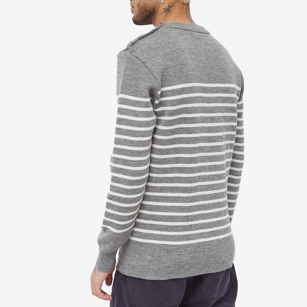 Armor-Lux Men's Molene Stripe Sailor Crew Knit in Granite/Natural Armor Lux