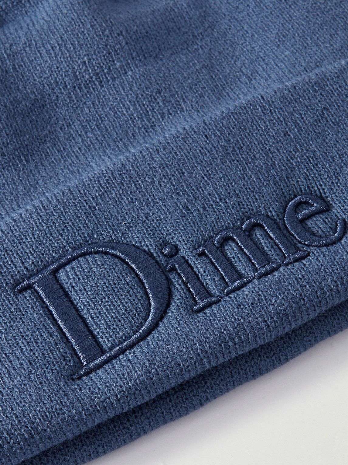 DIME - Classic Logo-Embroidered Ribbed-Knit Beanie Dime