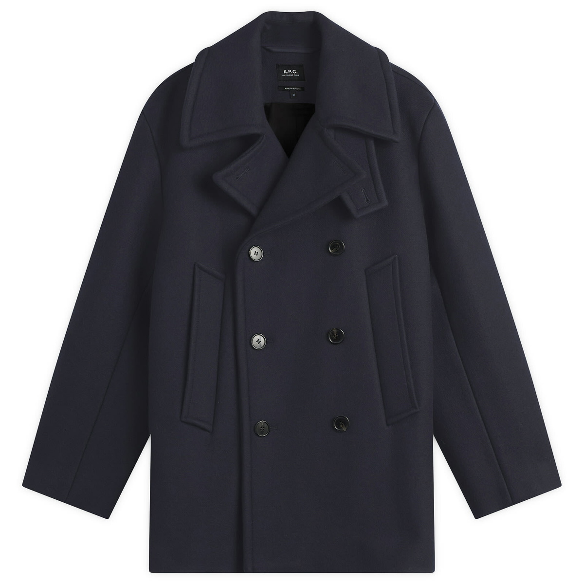 A.P.C. Men's Andy Peacoat in Dark Navy A.P.C.