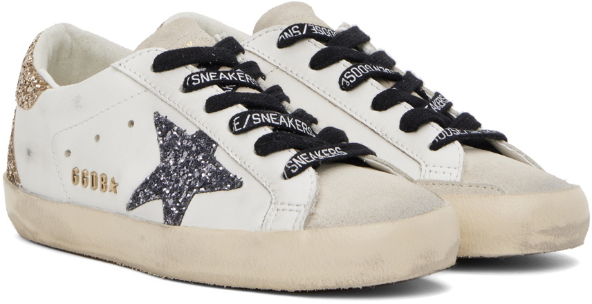 Golden Goose White & Gold Super-Star Classic Sneakers Golden Goose ...