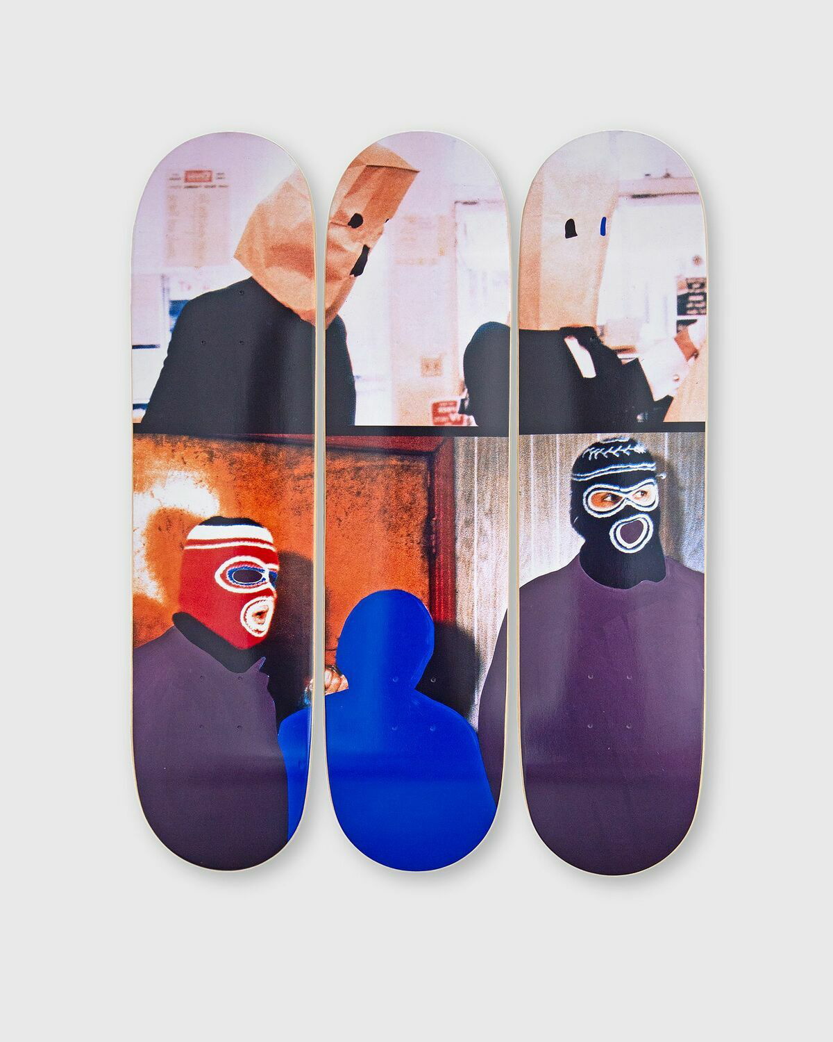 The Skateroom Two Figures and Two Figures (Masked) with Blue Shape ...