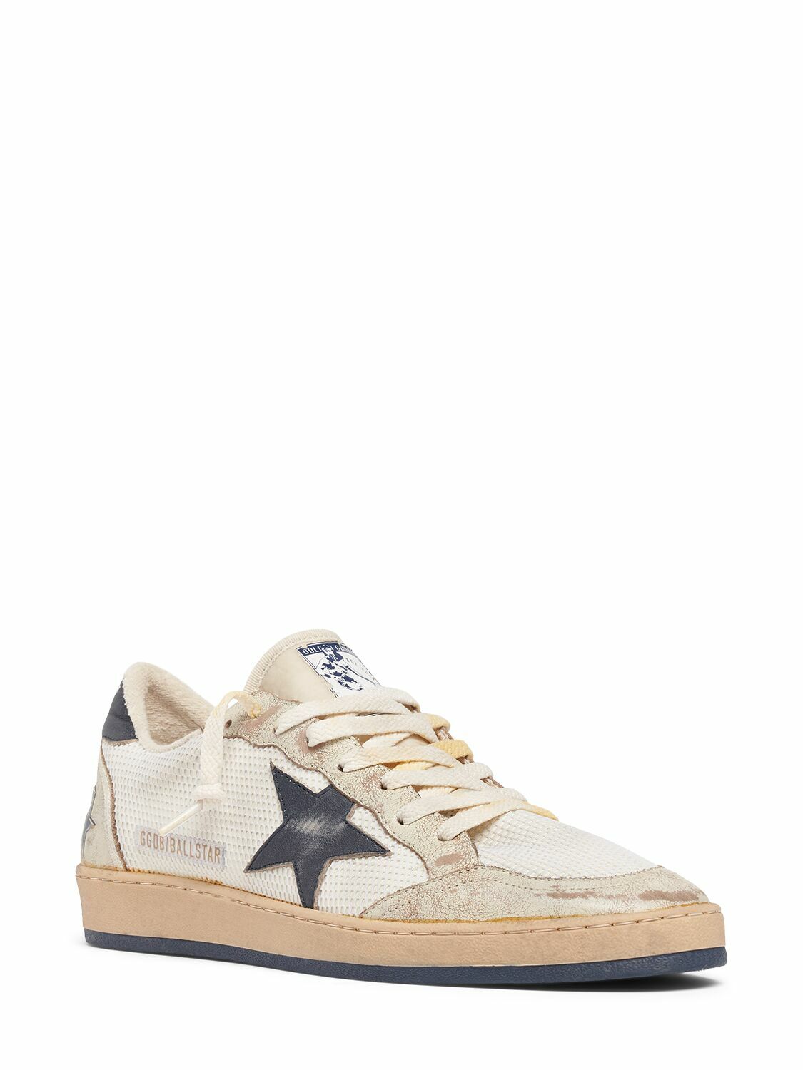 GOLDEN GOOSE - Ballstar Leather & Mesh Sneakers Golden Goose Deluxe Brand
