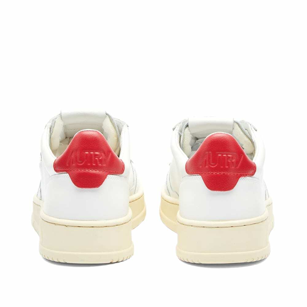 Autry Men's 01 Low Leather Sneakers in White/Red Autry
