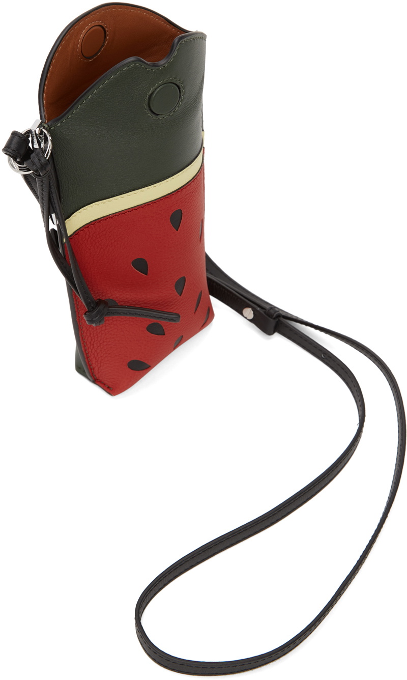 Loewe Red & Green Paula's Ibiza Gate Pocket Watermelon Pouch Loewe