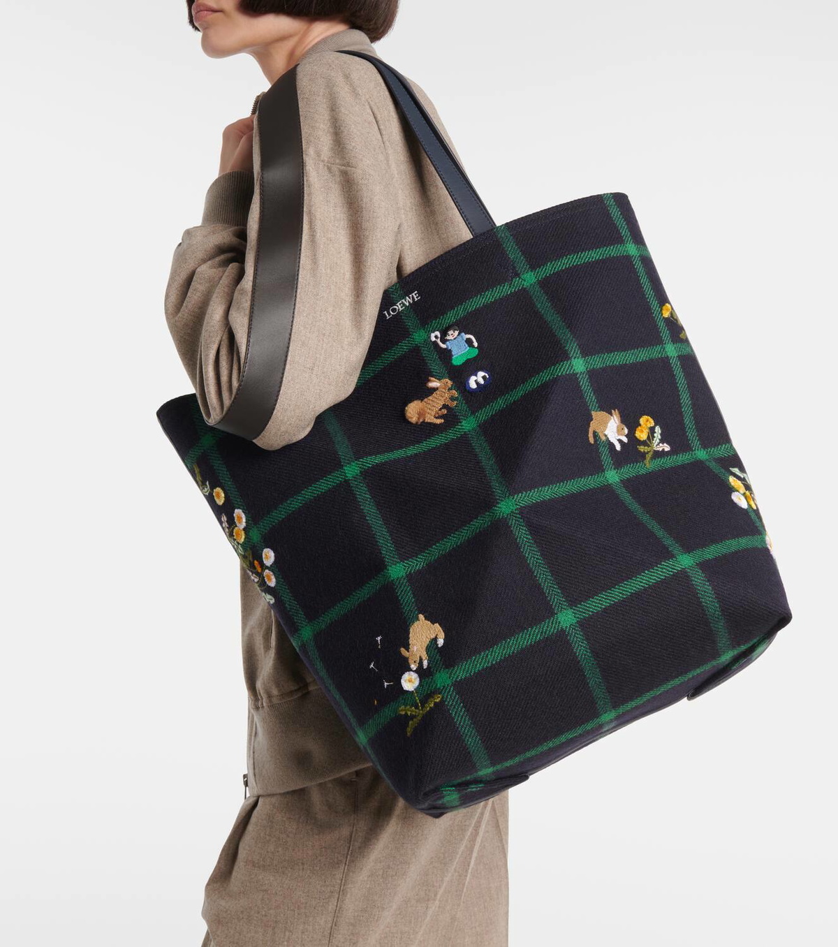 Loewe Bunny XL Puzzle Fold canvas tote bag Loewe