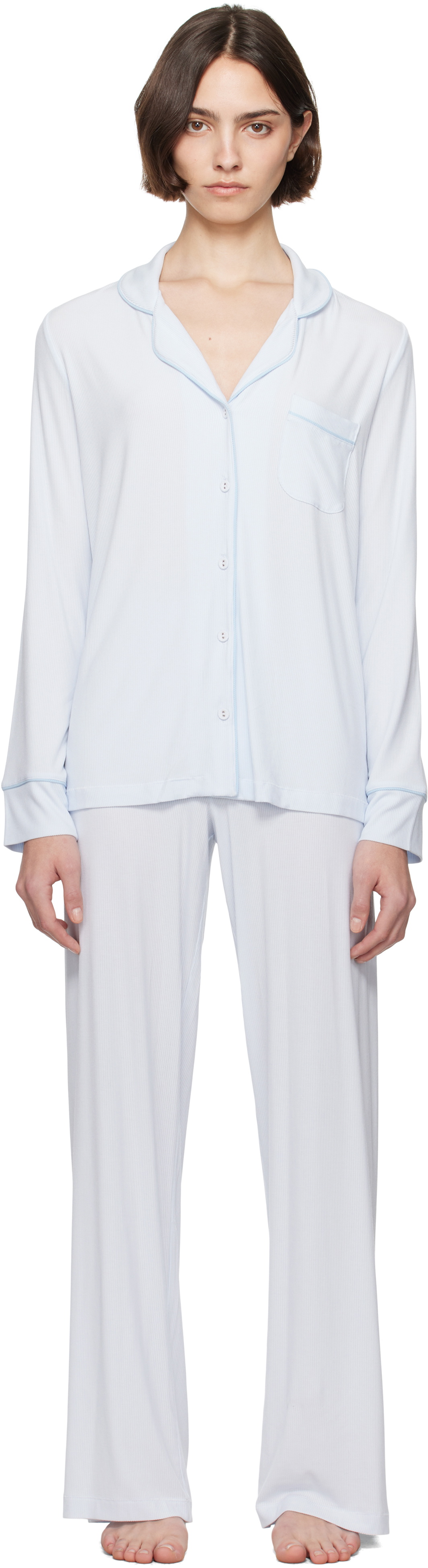SKIMS Blue Soft Lounge Sleep Pyjama Set SKIMS