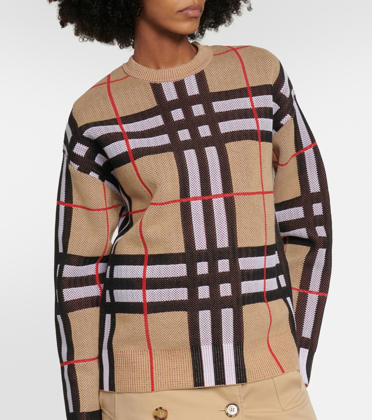 Burberry Checked cotton blend sweater Burberry