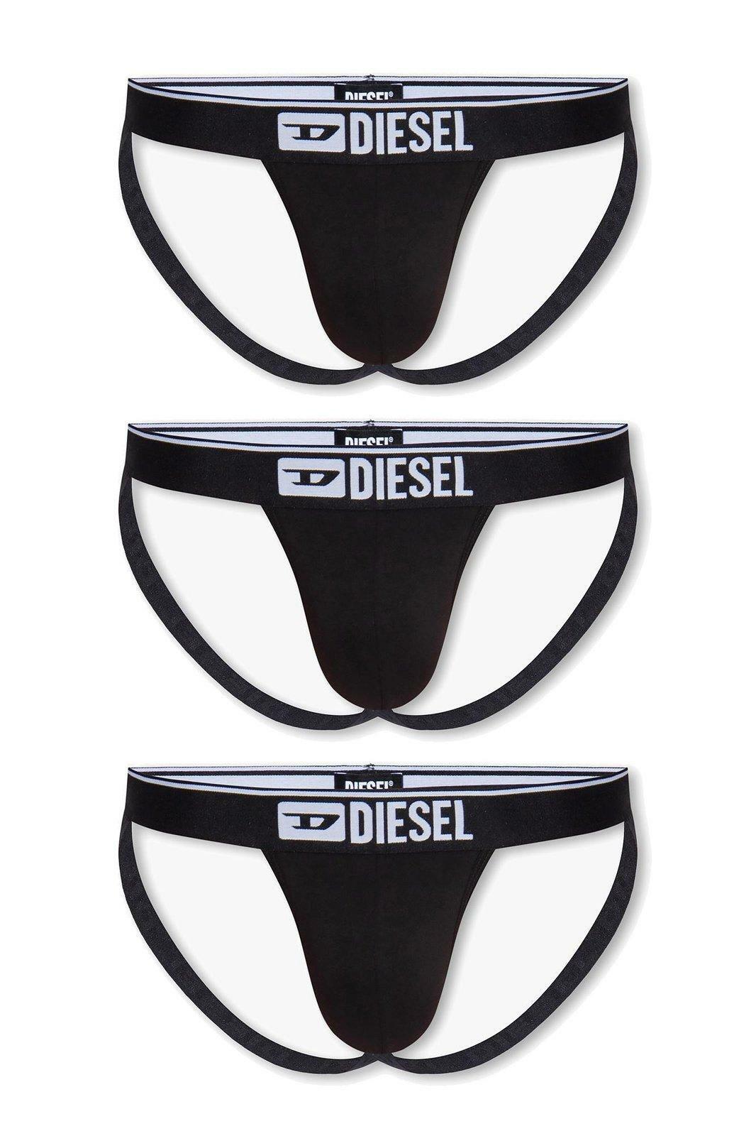 Diesel Logo Waistband Pack Of Three Jockstrap Diesel