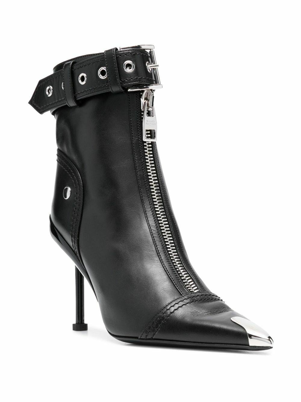 ALEXANDER MCQUEEN - Leather Heel Ankle Boots Alexander McQueen