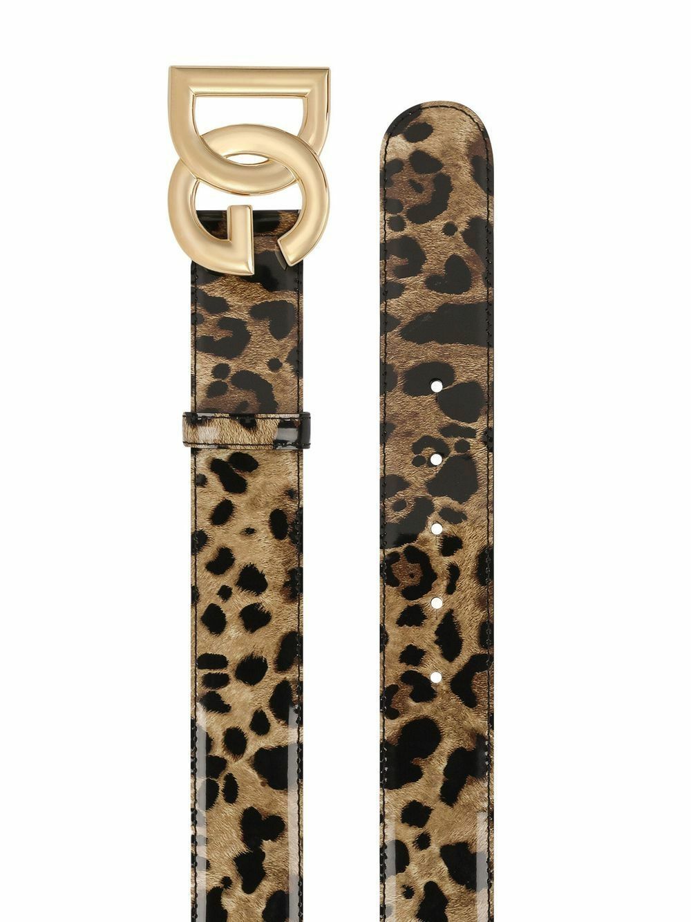 Dolce & Gabbana Brown Leopard Print Logo Buckle Leather Belt Dolce ...
