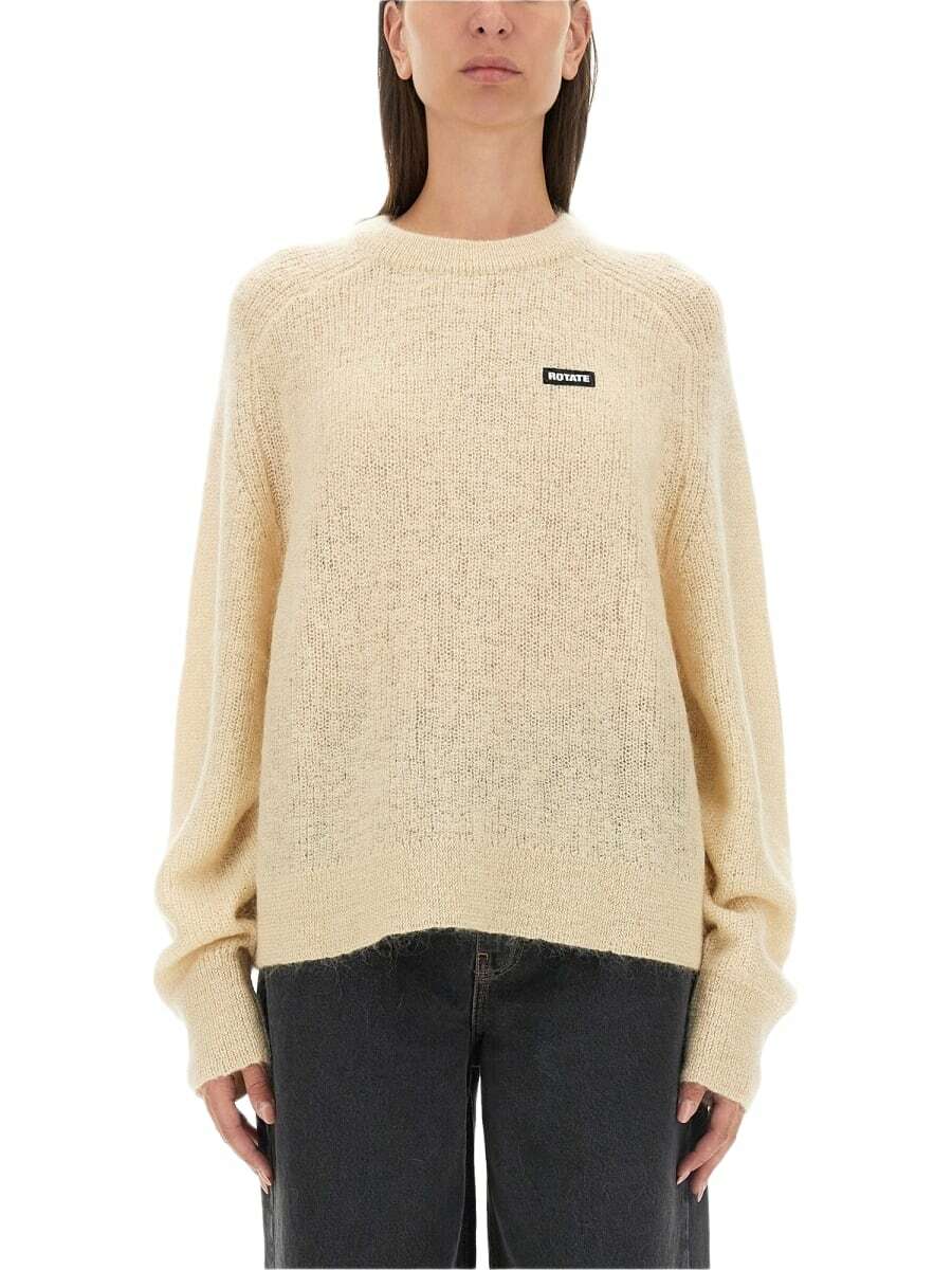 Rotate by Birger Christensen Logo-tag Crewneck Knitted Jumper ROTATE ...