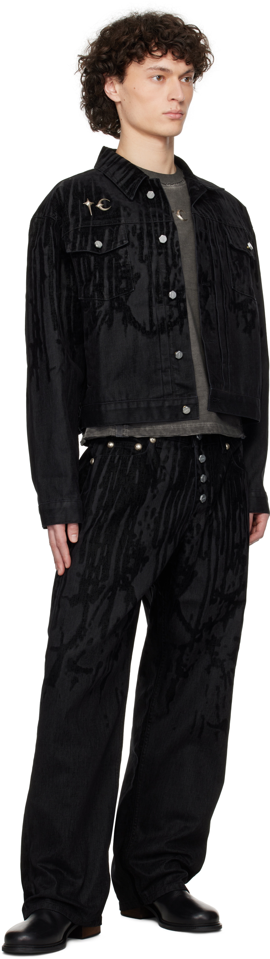 Thug Club Black Blood Lazered Denim Jacket Thug Club