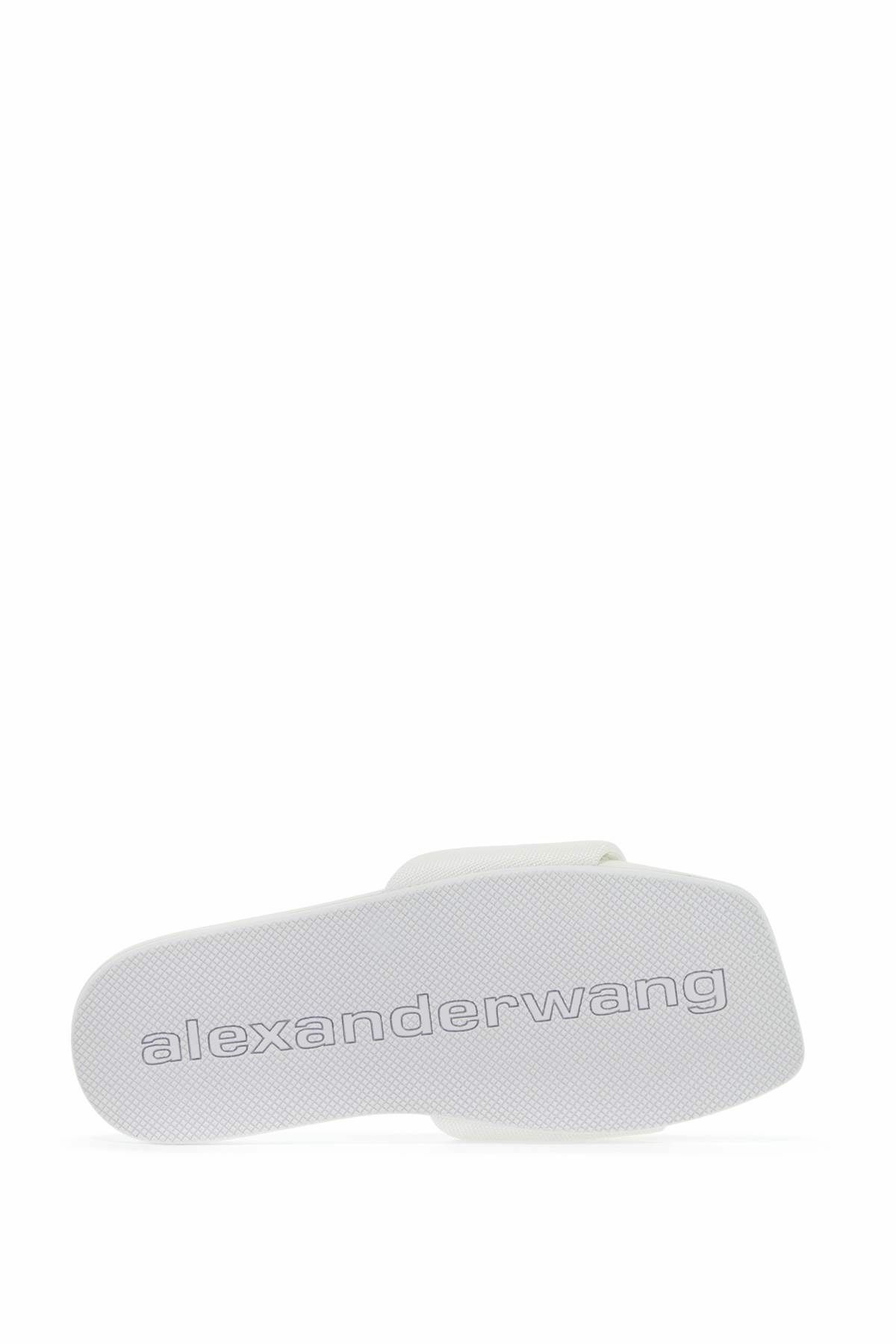 ALEXANDER WANG slides with branded strap White Alexander Wang