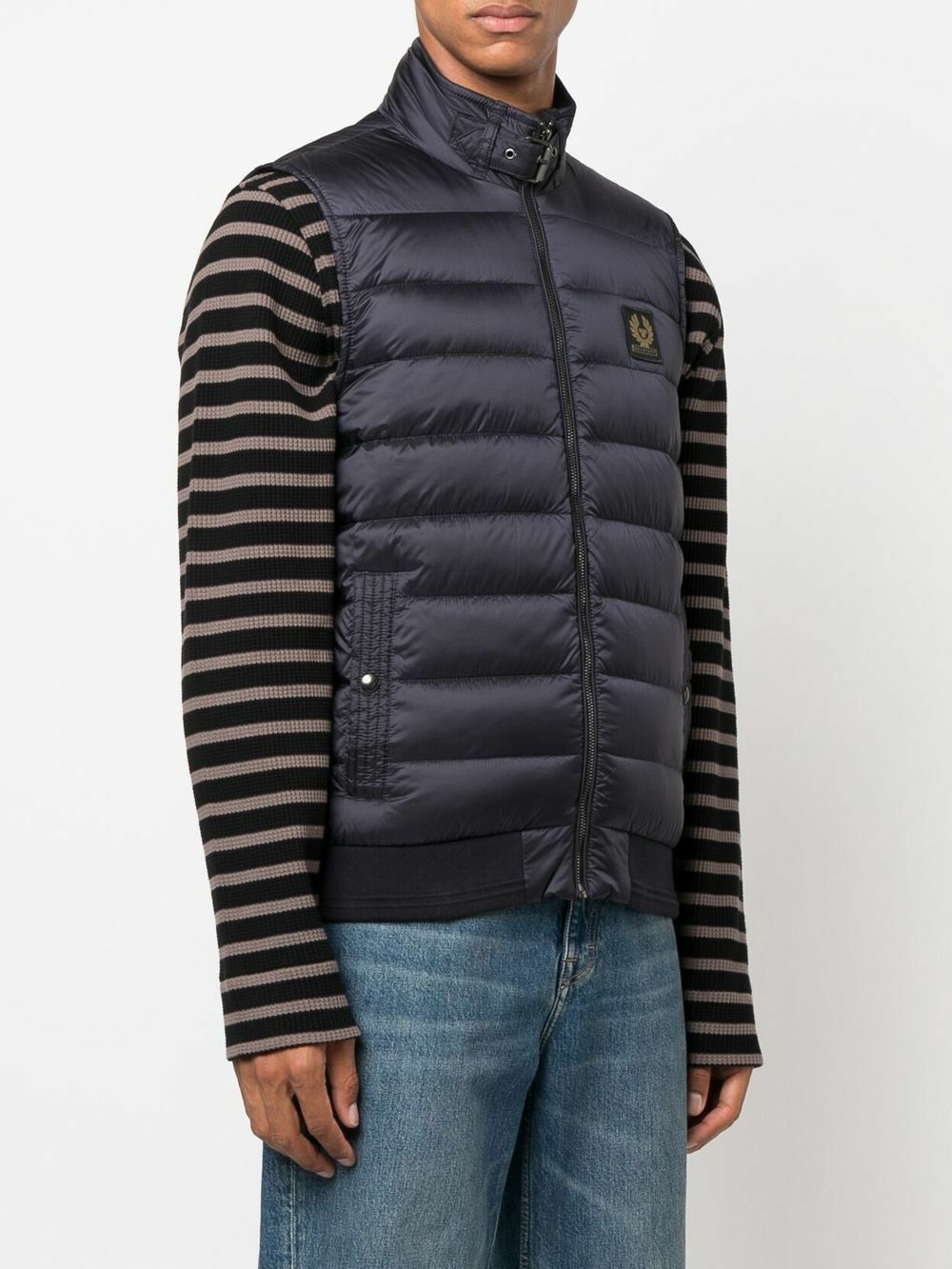 Belstaff Blue Logo-Appliqué Down Gilet Belstaff
