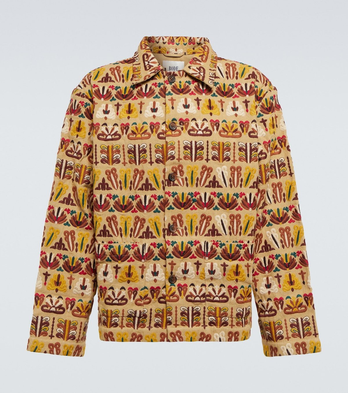 Bode - Embroidered linen jacket Bode