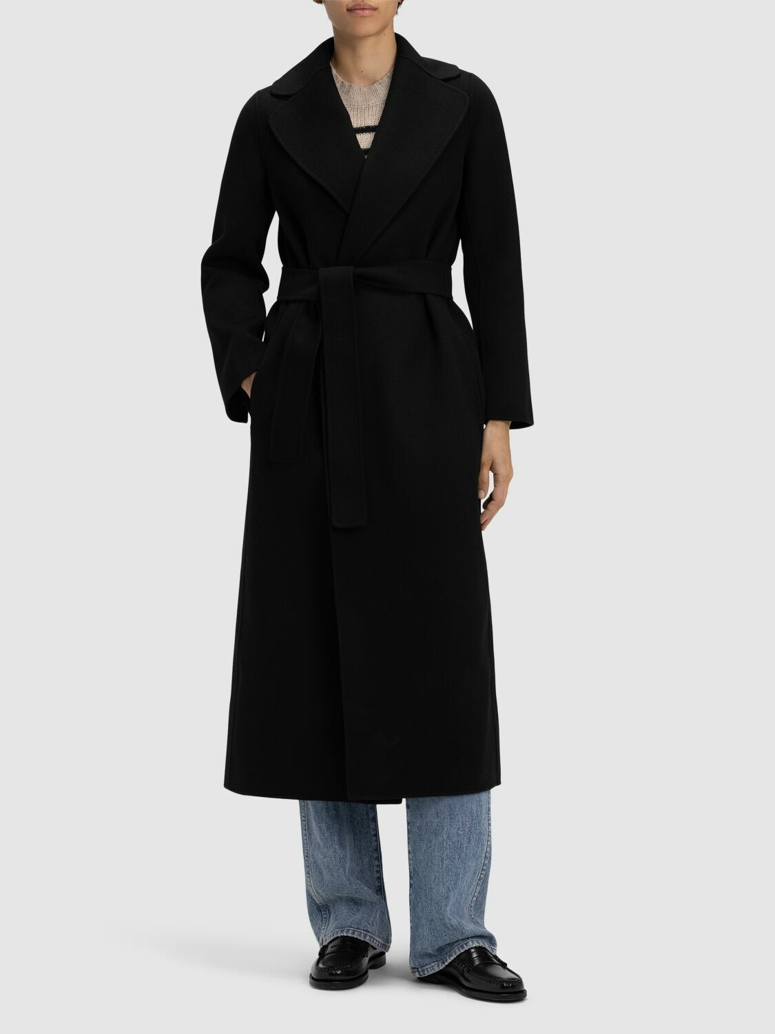 'S MAX MARA Poldo Belted Wool Coat S Max Mara