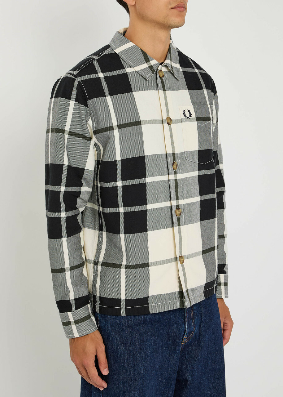 Fred Perry Checked Twill Overshirt Black Fred Perry
