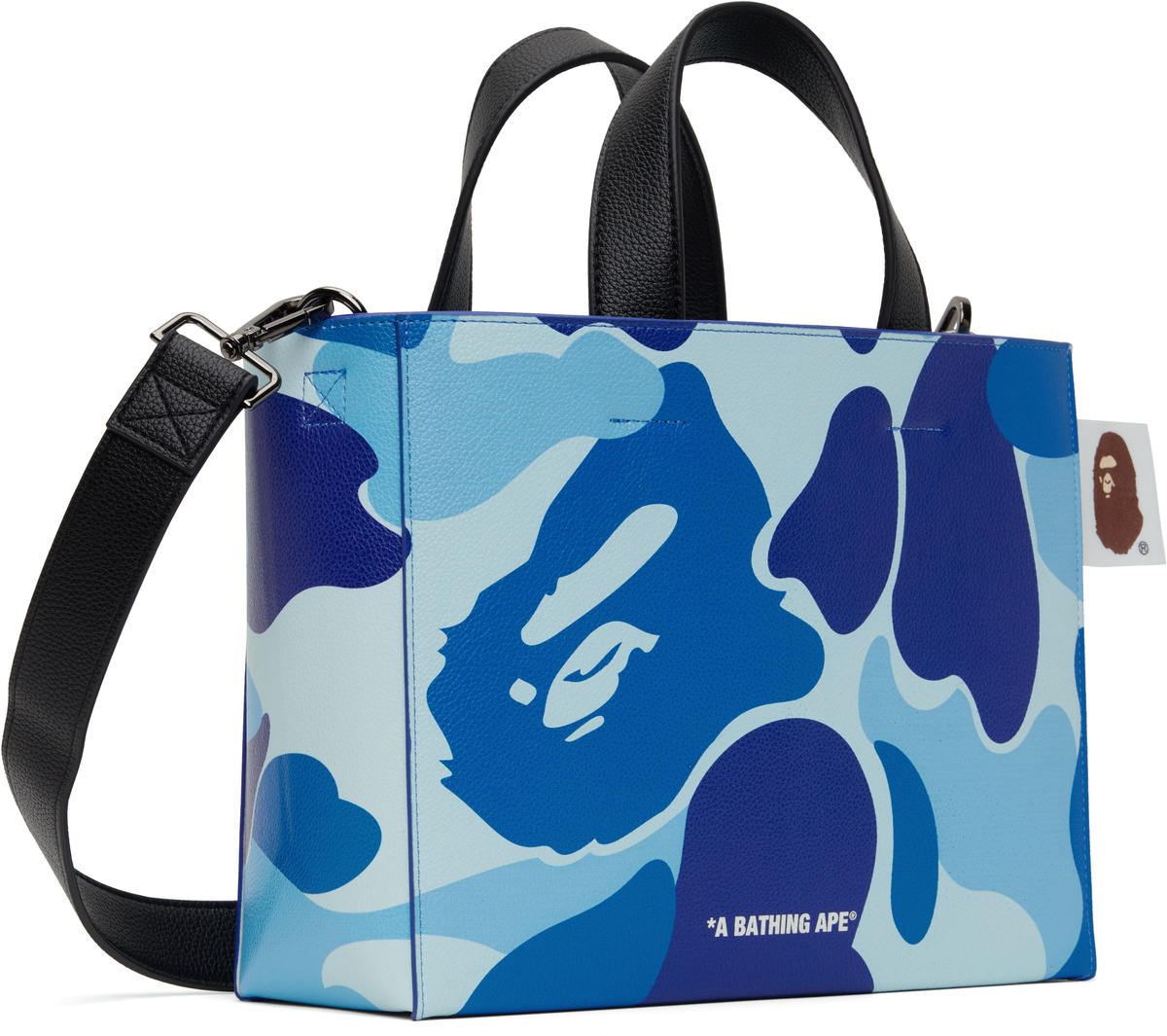 BAPE Blue ABC Camo PU Leather Bag A Bathing Ape