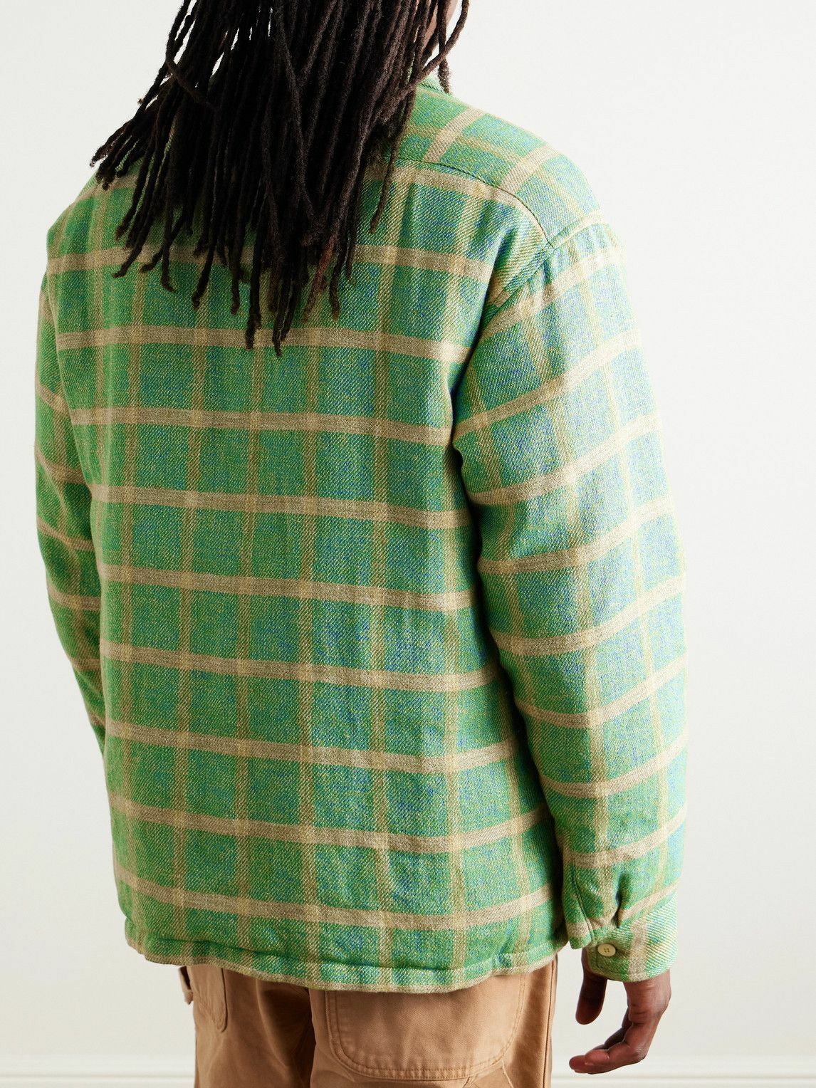 Visvim - Keesey Checked Linen and Wool-Blend Down Jacket - Green Visvim