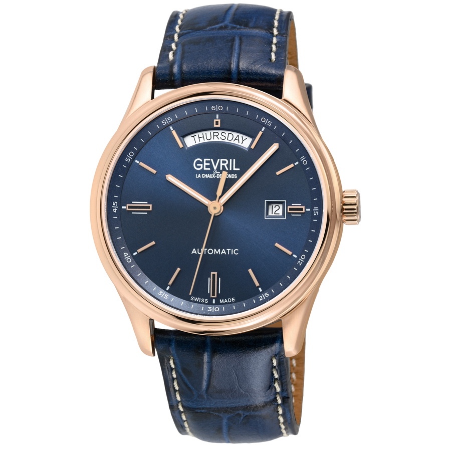 Gevril Excelsior Automatic Blue Dial Mens Watch 48204 Gevril