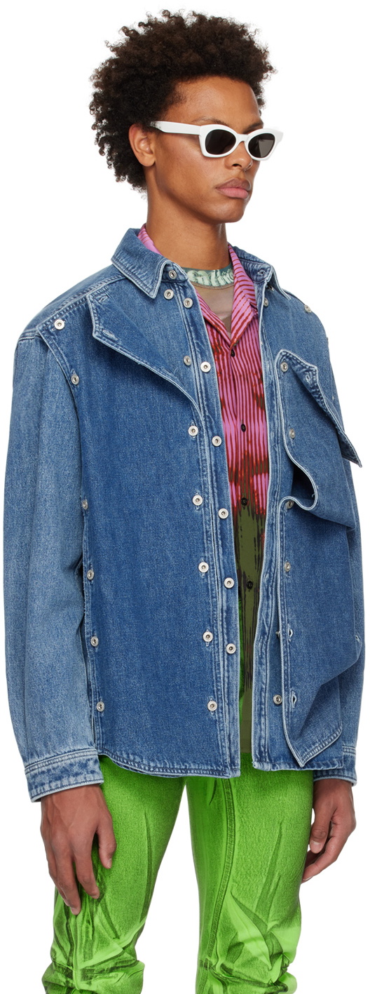Y/Project SSENSE Exclusive Blue Denim Shirt Y/Project