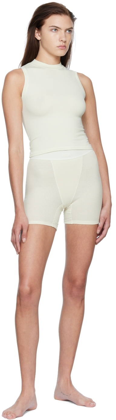SKIMS Off-White Cotton Jersey Mock Neck Tank Top SKIMS