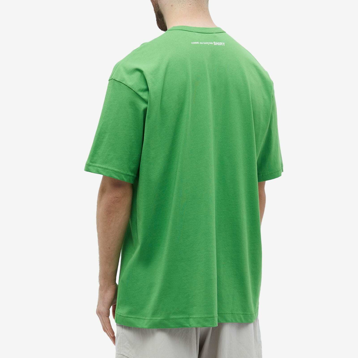 Comme des Garçons SHIRT Men's Oversized Back Neck Logo Tee in Green ...