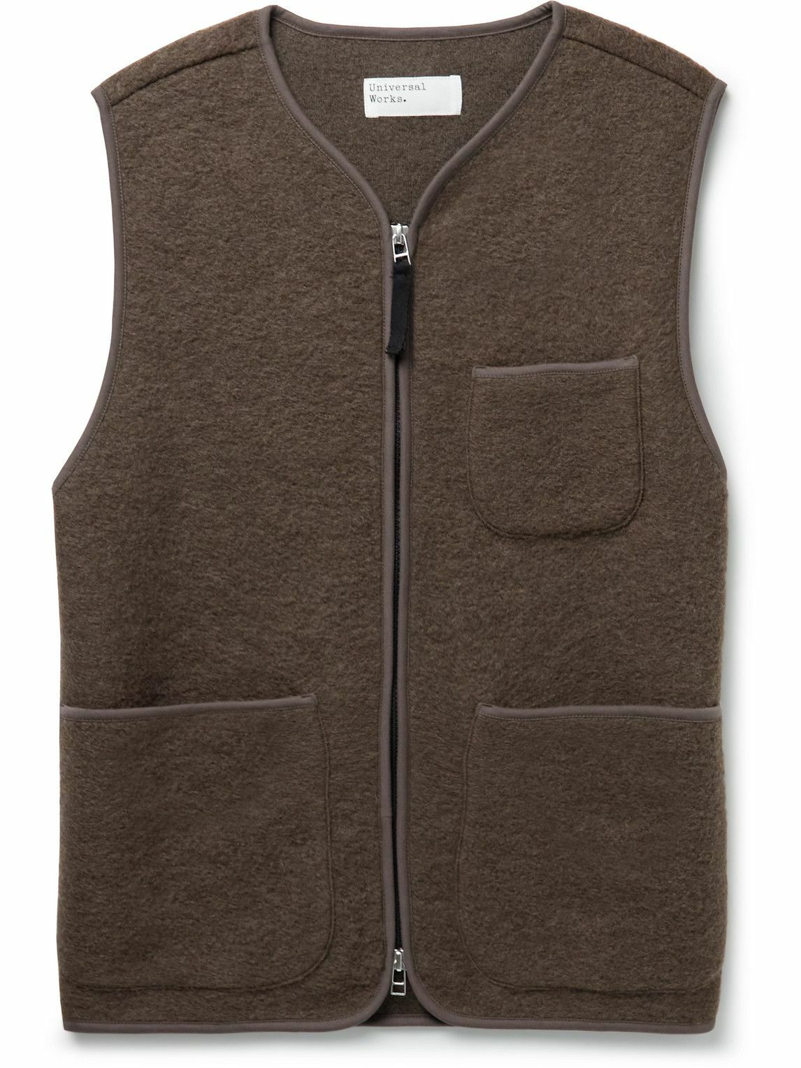 Universal Works - Brushed Wool-Blend Gilet - Brown Universal Works