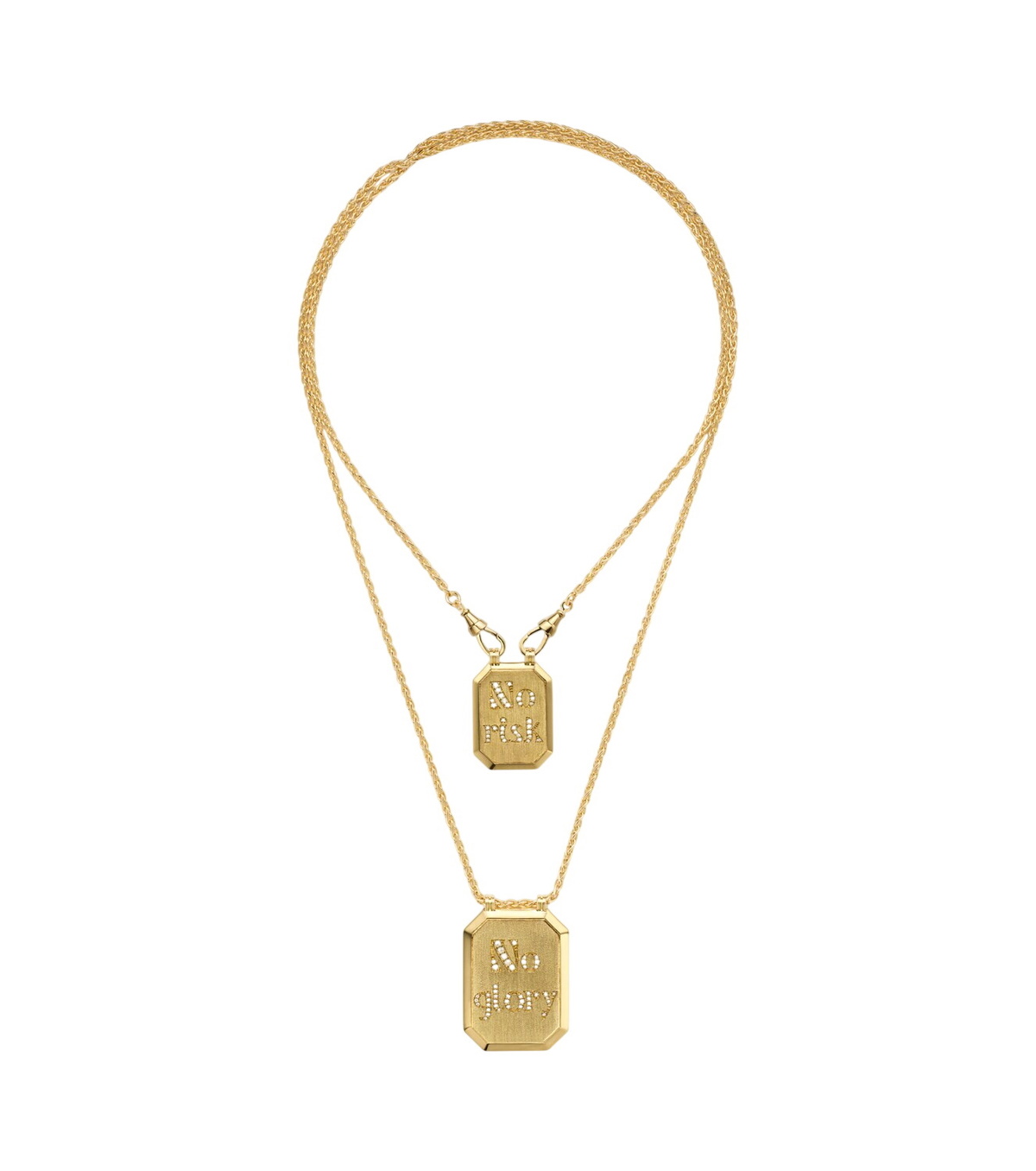 Marie Lichtenberg No Risk No Glory 18kt gold necklace with diamonds ...