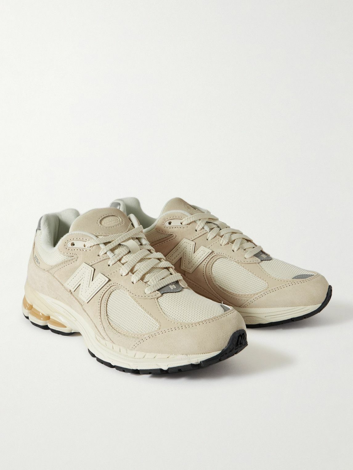 New Balance - 2002R Leather-Trimmed Suede and Mesh Sneakers - Neutrals ...