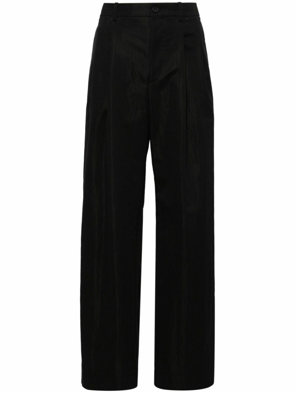 WARDROBE.NYC Black Micro Pleated Tailored Trousers WARDROBE.NYC