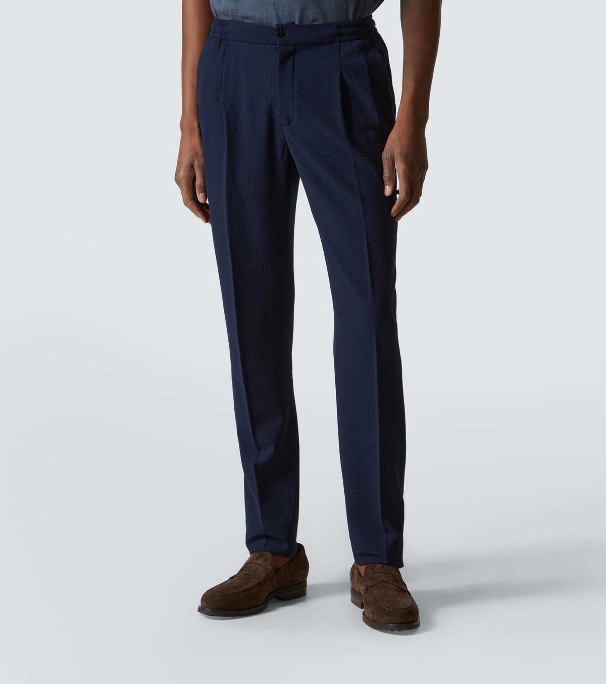 Rubinacci Wool seersucker straight pants Rubinacci