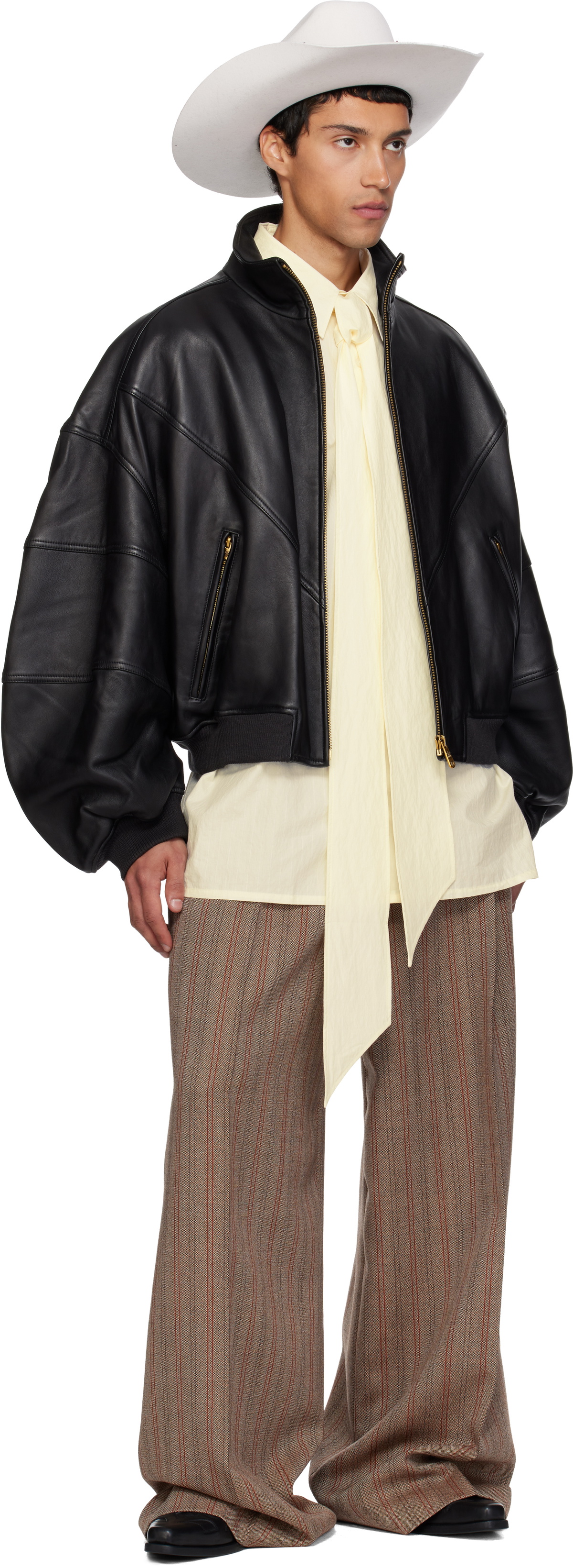 WILLY CHAVARRIA Black Ruff Rider Leather Jacket Willy Chavarria