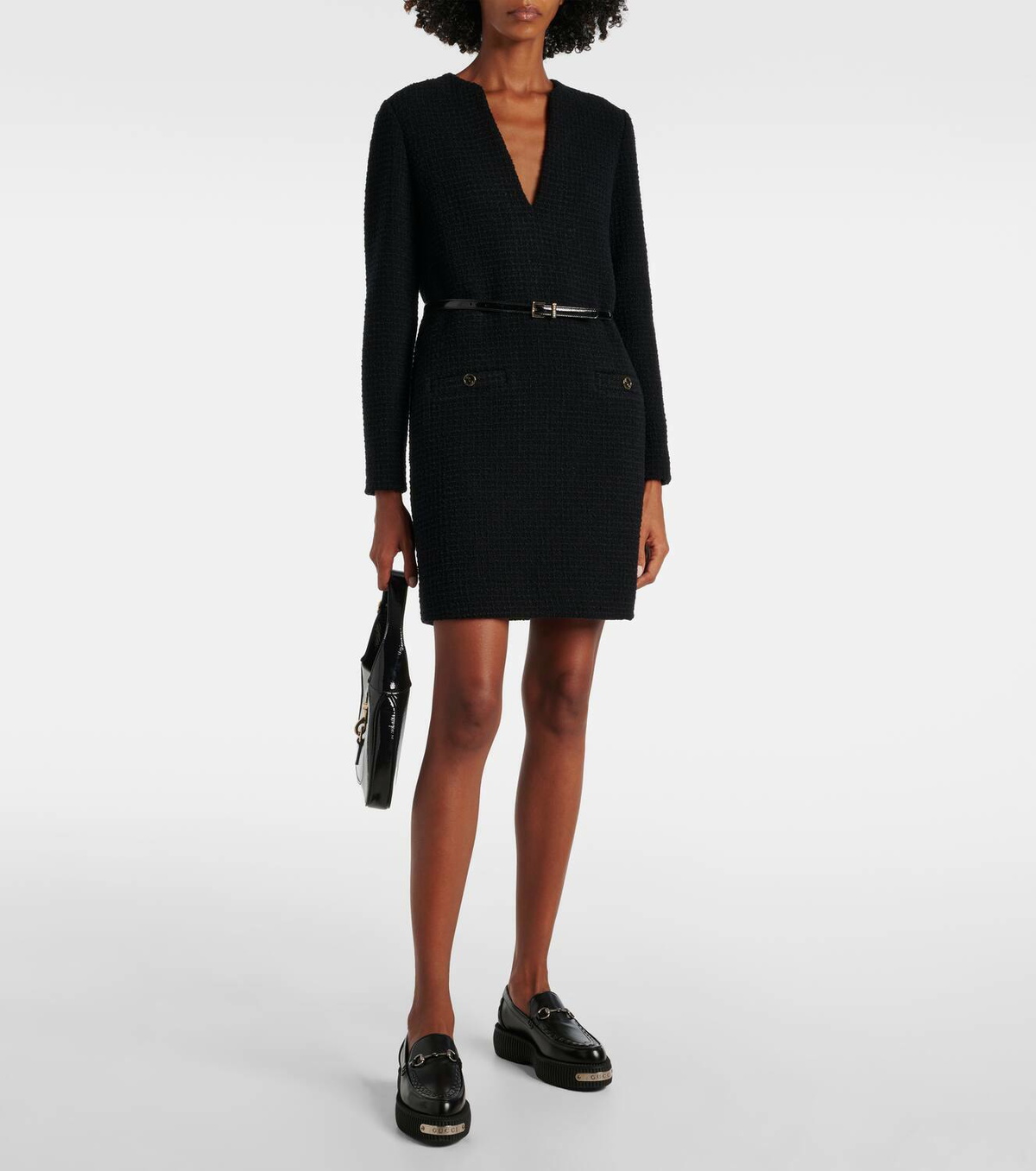Gucci Damier wool-blend bouclé minidress Gucci