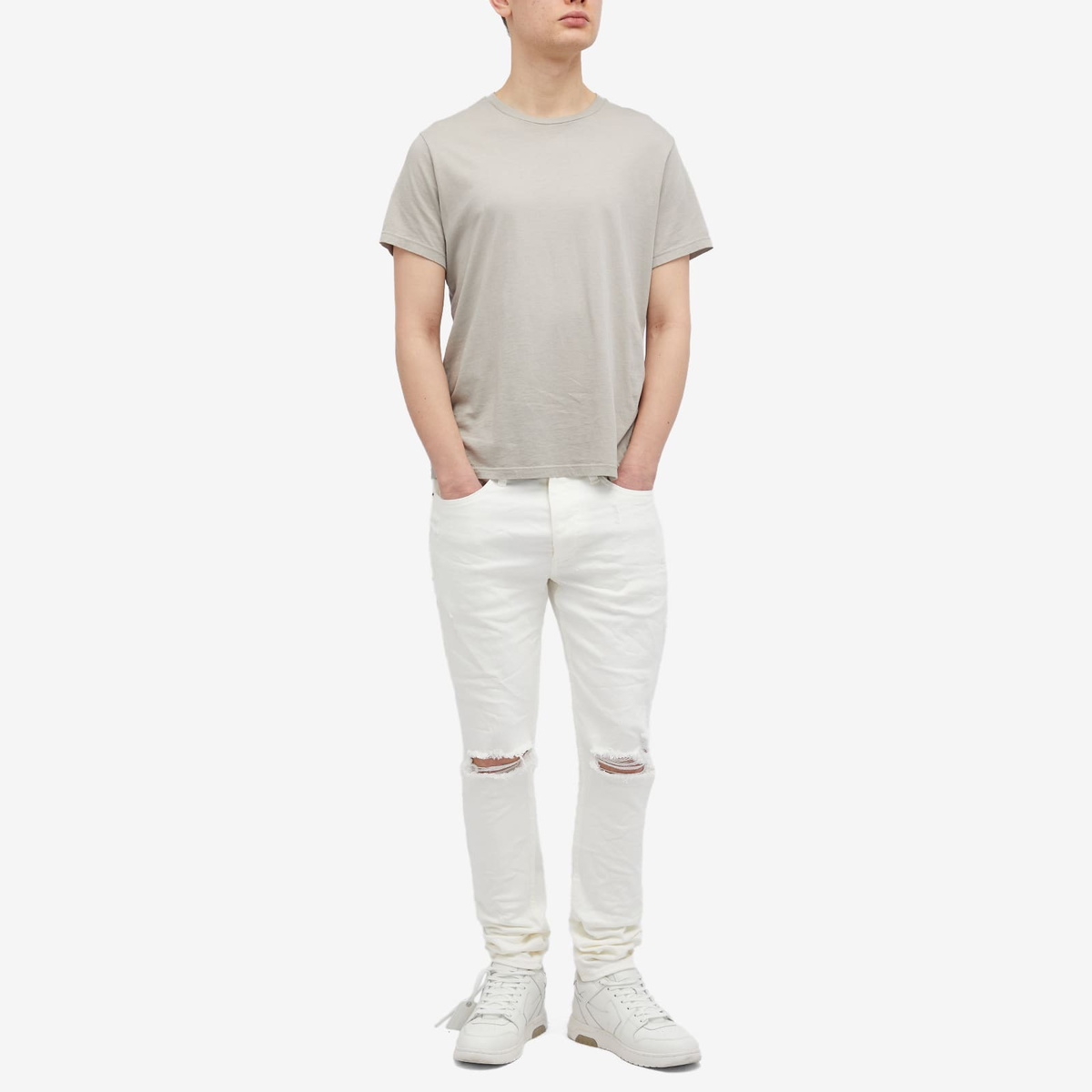 Ksubi Men's Van Winkle Avalanche Trashed Jeans in White Ksubi