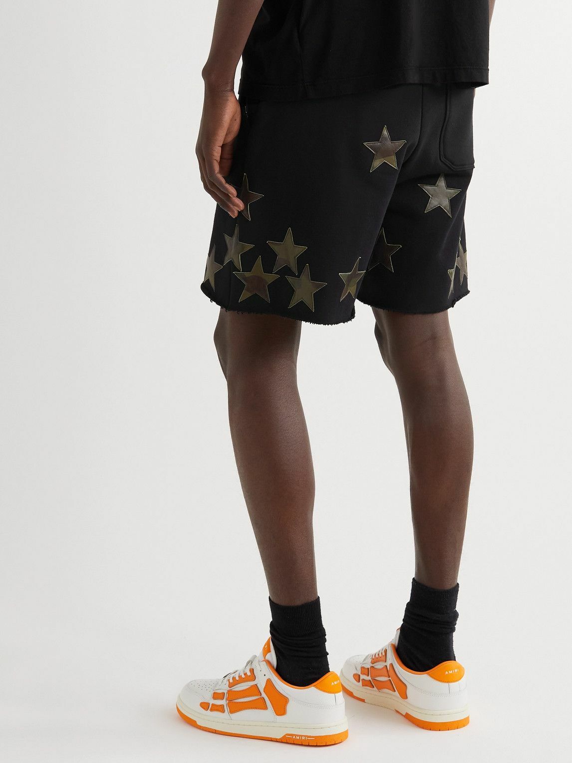 AMIRI - Camouflage-Print Leather-Appliquéd Cotton-Jersey Drawstring ...