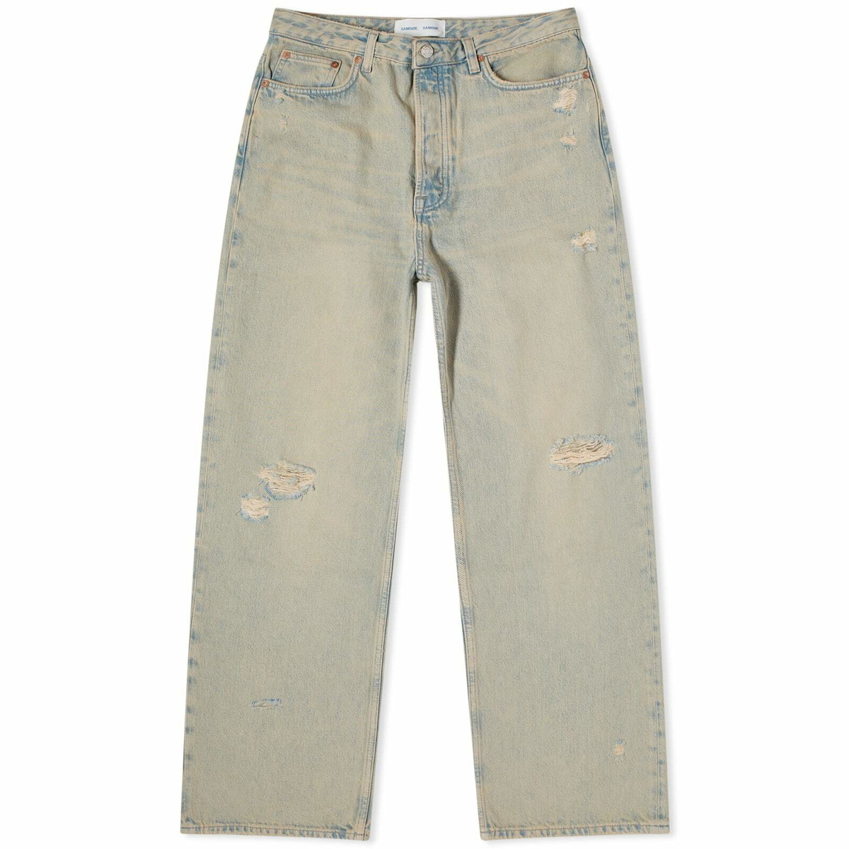 Samsøe Samsøe Women's Shelly Distressed Jeans in Khaki Dust Break ...