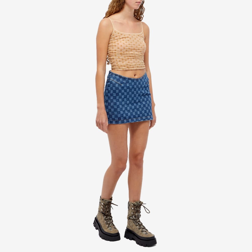 MISBHV Women's Monogram Denim Mini Skirt in Denim Blue MISBHV
