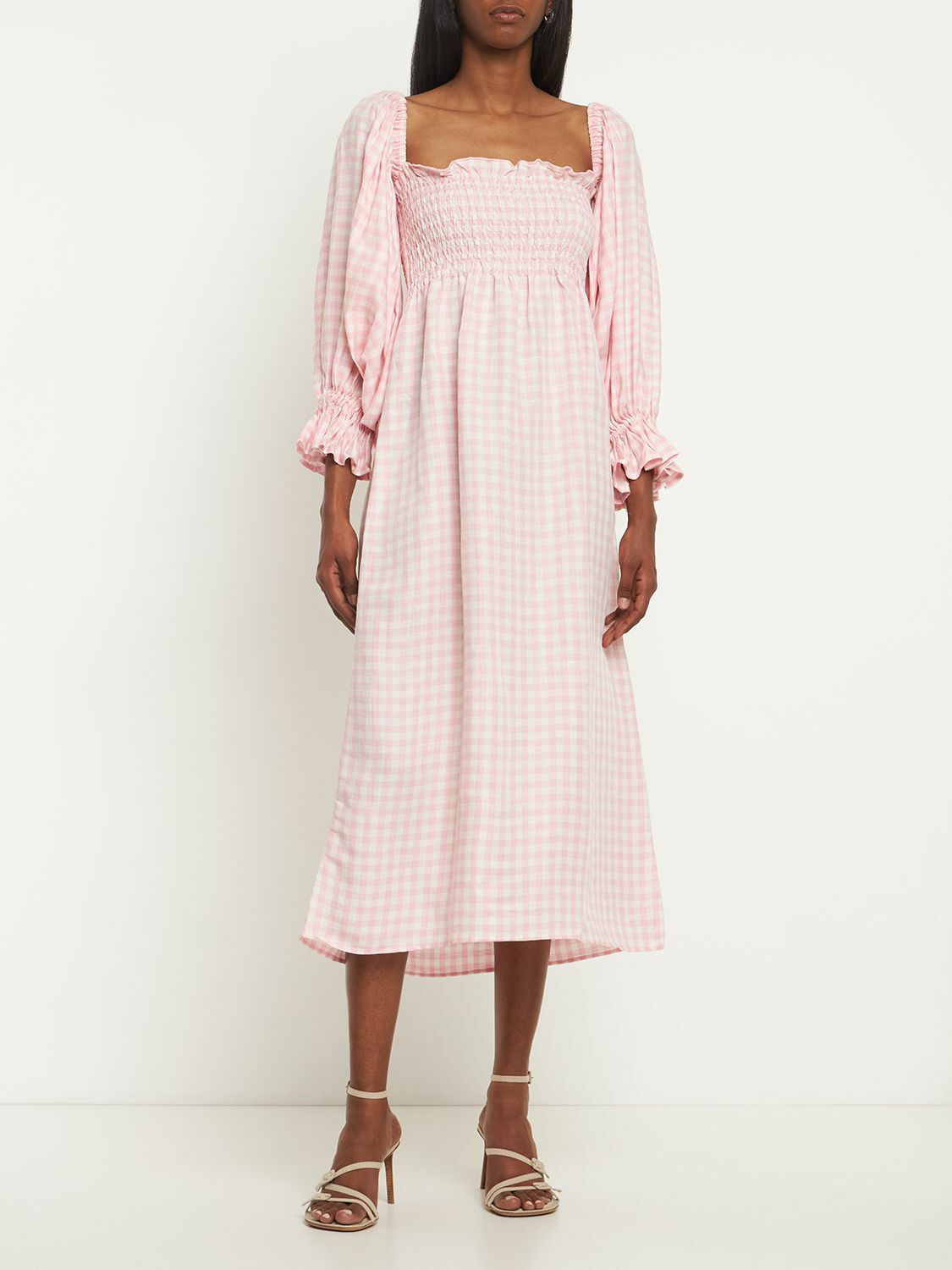 SLEEPER Atlanta Off-the-shoulder Midi Dress Sleeper