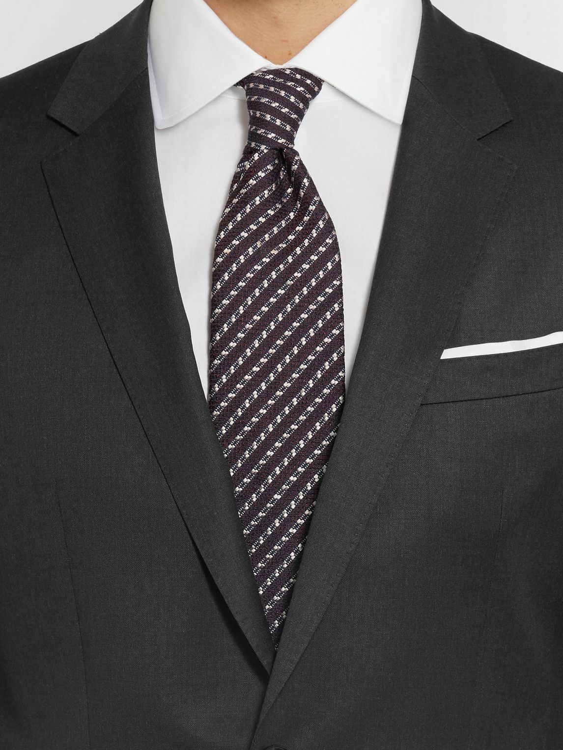 HUGO BOSS - Grey Hayes Slim-Fit Super 120s Virgin Wool Suit Jacket ...