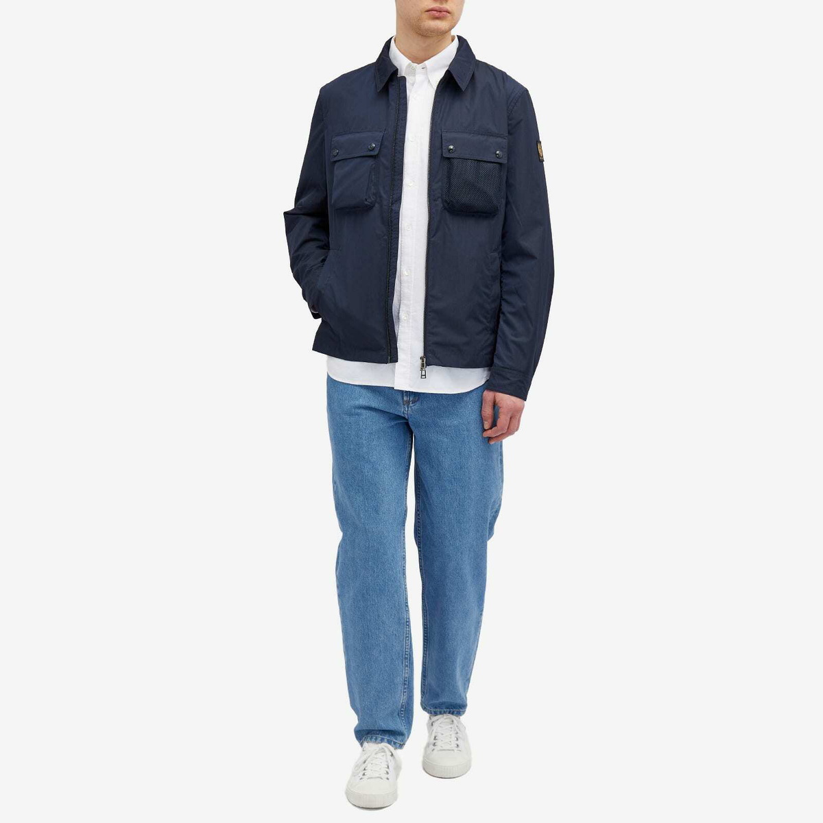 Belstaff Men's Outline Ripple Shell Overshirt in Dark Ink Belstaff