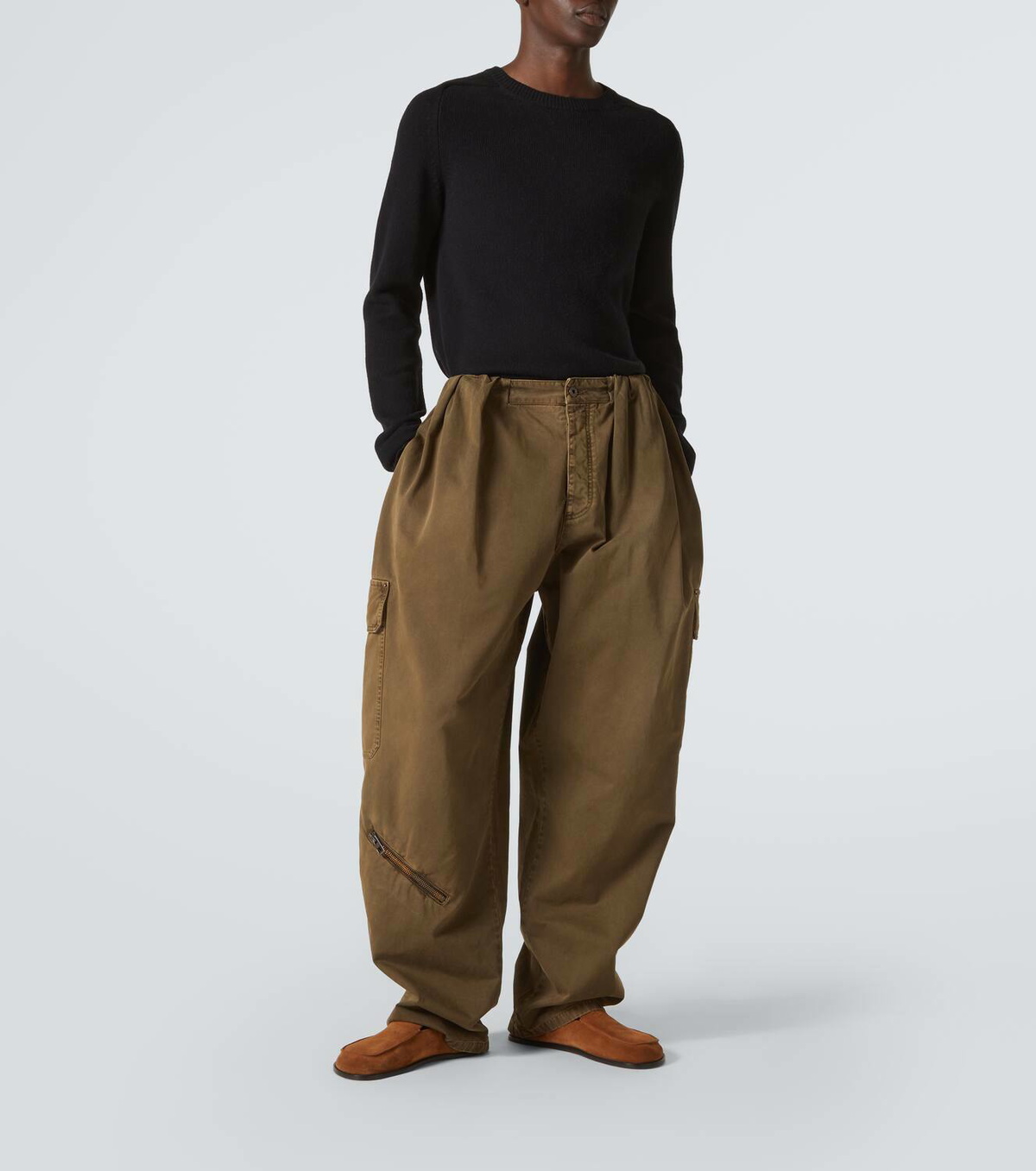 Loewe Balloon leather-trimmed cargo pants Loewe