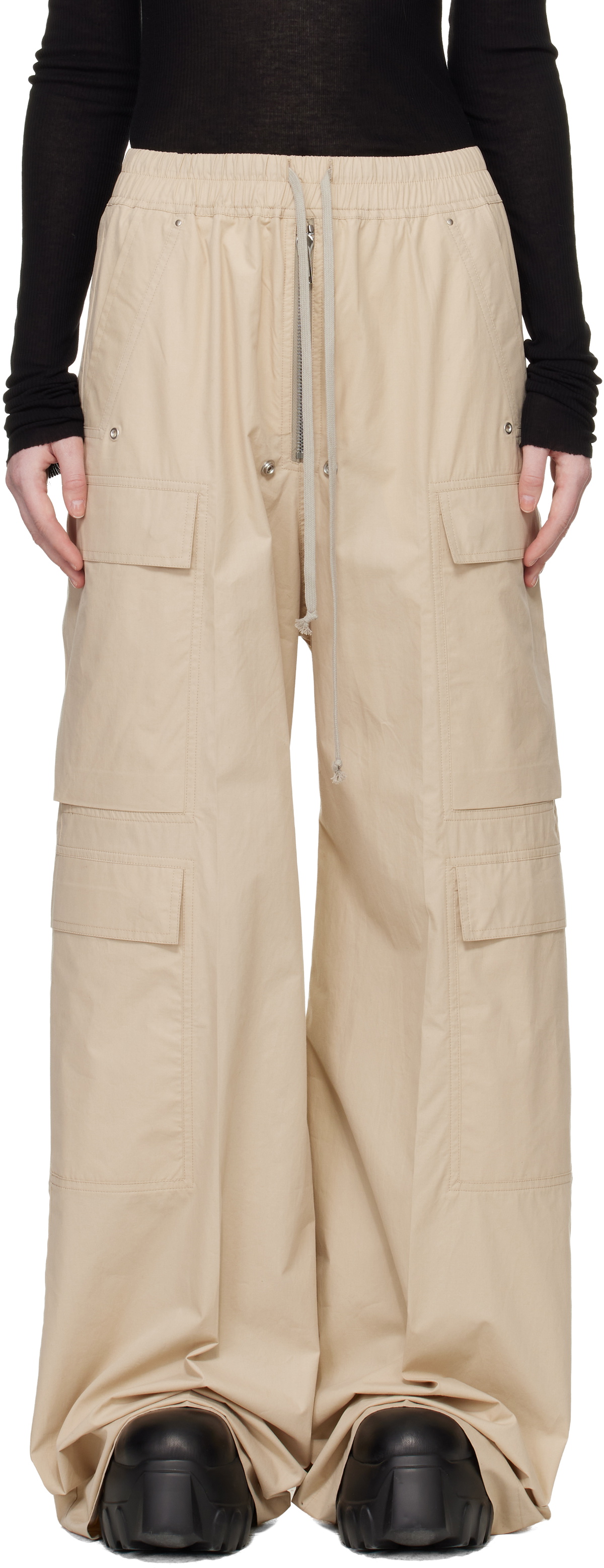 Rick Owens Beige Temple Cargobelas Cargo Pants Rick Owens