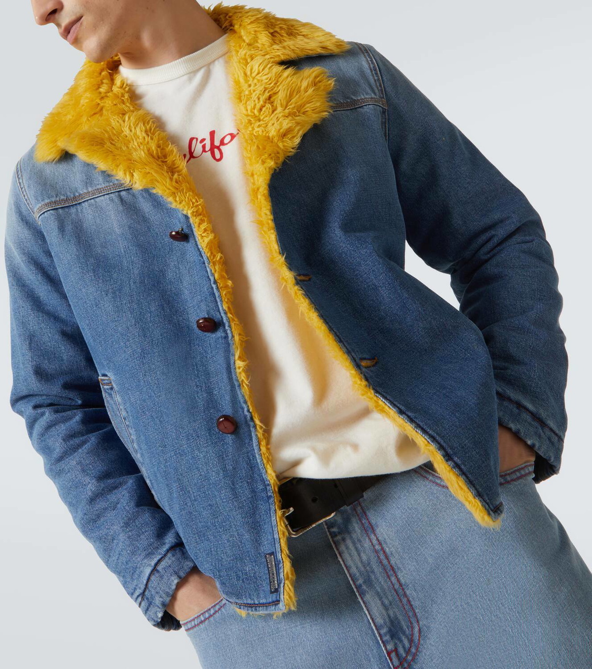 ERL Faux shearling-lined denim jacket ERL