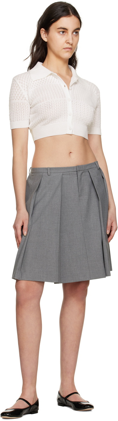 Sandy Liang Gray Flora Midi Skirt Sandy Liang