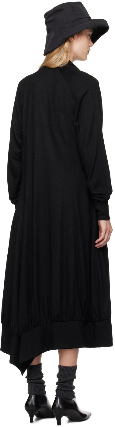 YOHJI YAMAMOTO Black R-Track Maxi Dress Yohji Yamamoto