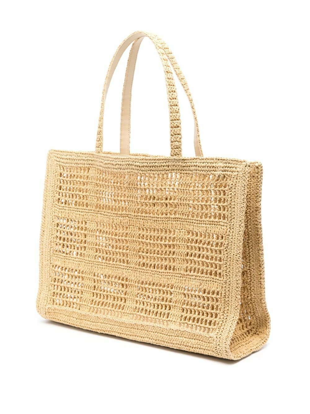 Tory Burch Neutral Ella Straw Crochet Tote Bag Tory Burch