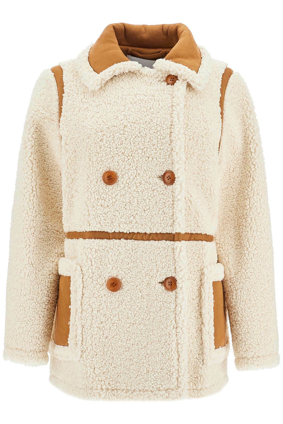 STAND STUDIO chloe faux shearling jacket White Stand Studio