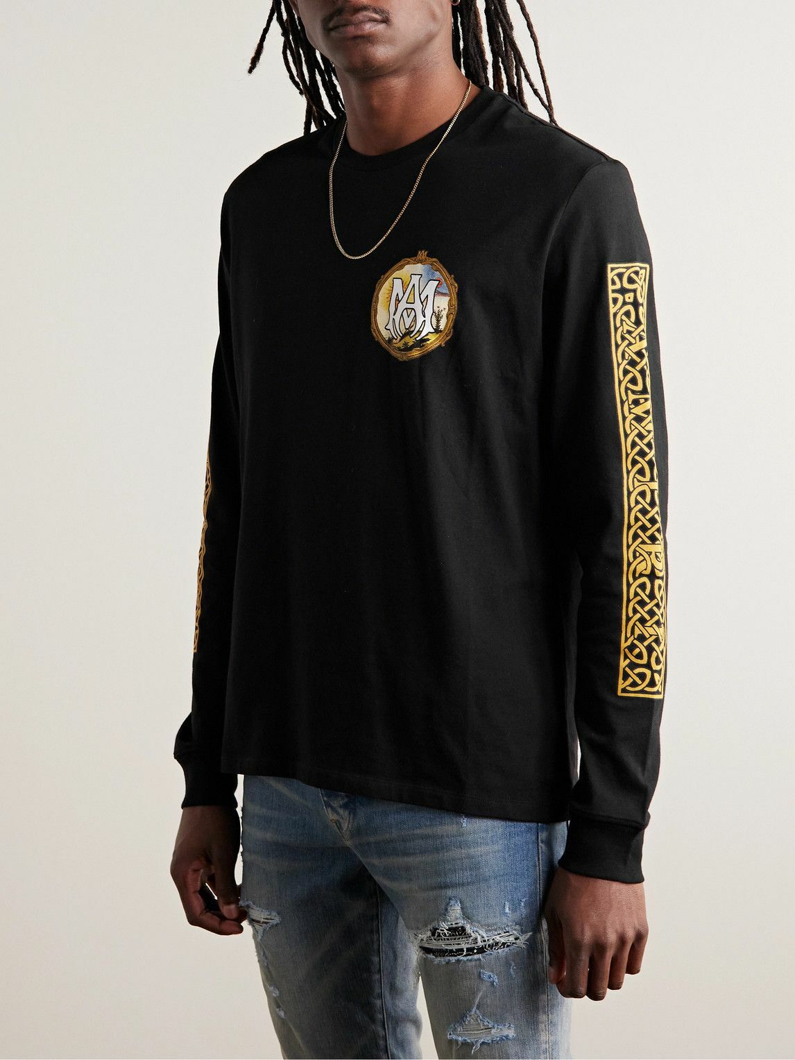 AMIRI - Logo-Print Cotton-Jersey T-Shirt - Black Amiri