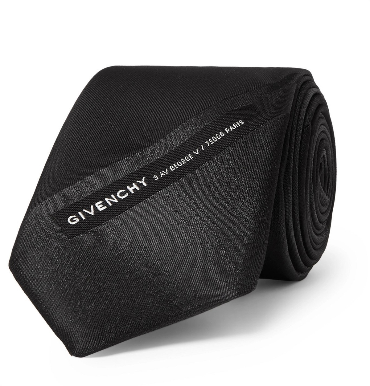 Givenchy - 6.5cm Logo-Embroidered Striped Silk Tie - Black Givenchy